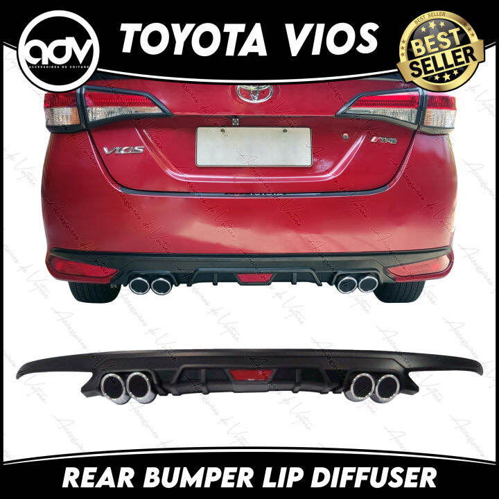 Toyota Vios 2019-2022 4th GEN Rear Bumper Lip Diffuser (Matte Black ...