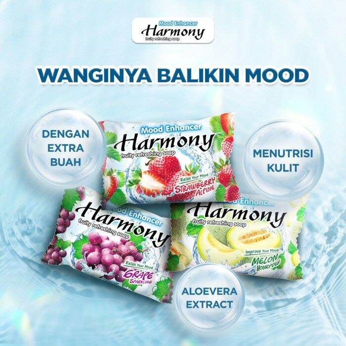 Sabun Harmony Batang Bar Soap Aroma Buah 70gr All Varian Strawberry ...