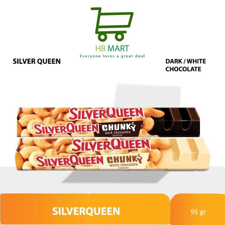 SILVER QUEEN CASHEW DARK / WHITE CHOCOLATE CHUNKY BAR 95GR | Lazada ...
