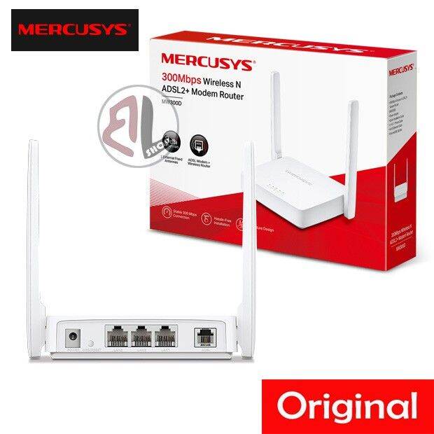 Official Mercusys 300Mbps Wireless N ADSL2+ Modem Router MW300D For TM Streamyx | Lazada