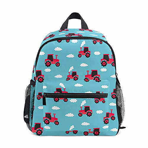 Red Tractor 12 Inches Backpack for Toddlers, Boys Ideal for Daycare ...