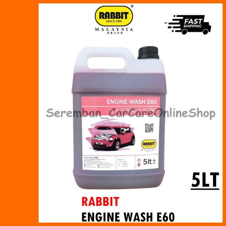 RABBIT ENGINE WASH E60 - 5Lt - Super Engine Degreaser Chemical Cuci ...