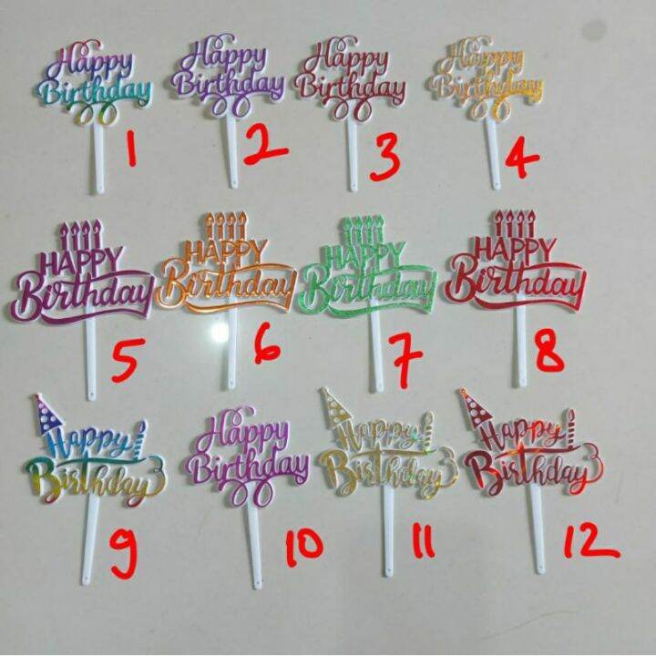 Cake Topper Happy Birthday/ Toper Cake HBD | Lazada Indonesia