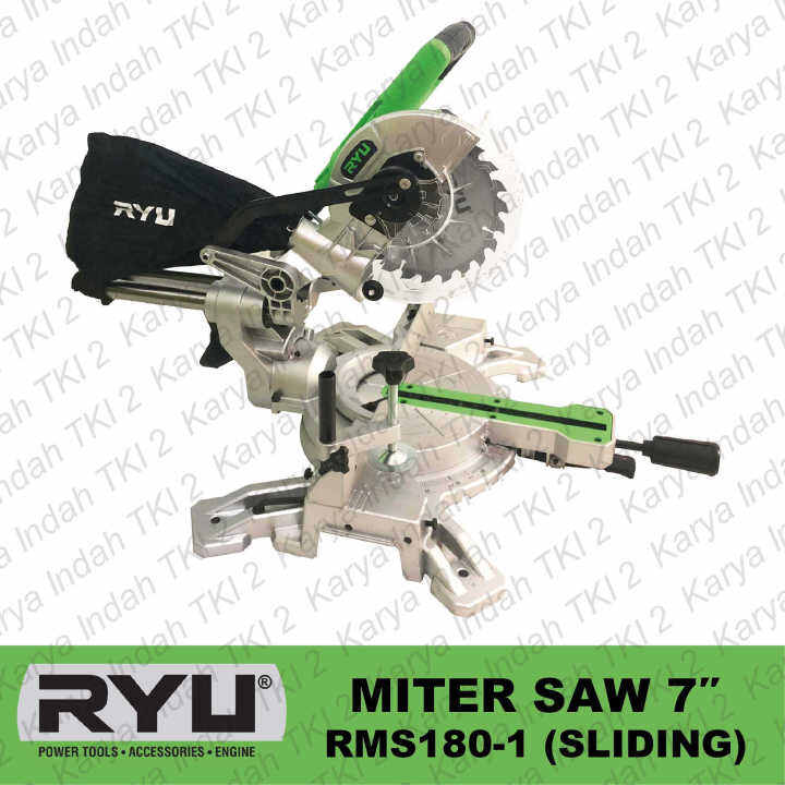 Miter Saw Sliding 7 Inch RYU RMS180-1 Mesin Gergaji Potong Aluminium ...
