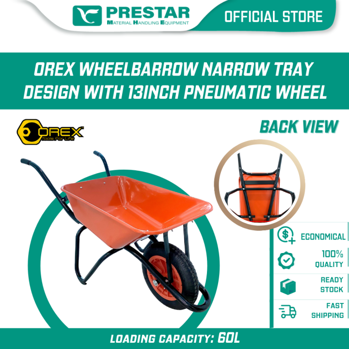 PRESTAR MHE Orex Heavy Duty Wheelbarrow Narrow Tray Design With 13 ...