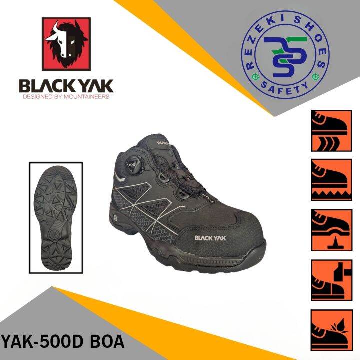 Sepatu Safety Black Yak 500D BOA - Sepatu Sport Safety Black Yak 500D | Lazada Indonesia