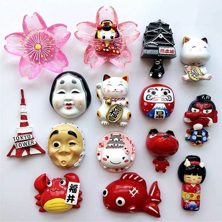 New Hand-painted Japanese Dharma Sakura Dancer Tokyo Tower 3D Fridge ...
