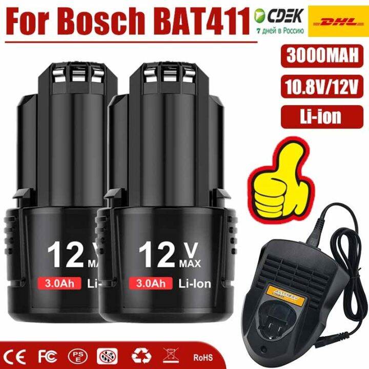 For BOSCH BAT411 Rechargeable Battery 10.8V/12V Li-ion For BAT411 ...