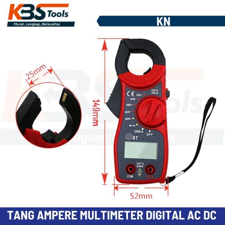 Tang Clamp Ampere Digital KN - Multimeter Multi tester - Kabel Tester ...
