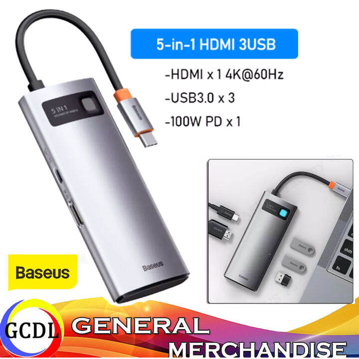 Baseus USB C HUB Type C to HDMI USB 3.0 PD Adapter SD TF slot RJ45 VGA ...