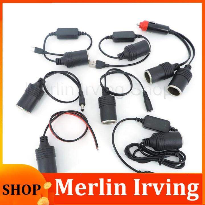 Merlin Irving Shop 12v DC dual car Lighter male female to DC 5.5x2.1 ...