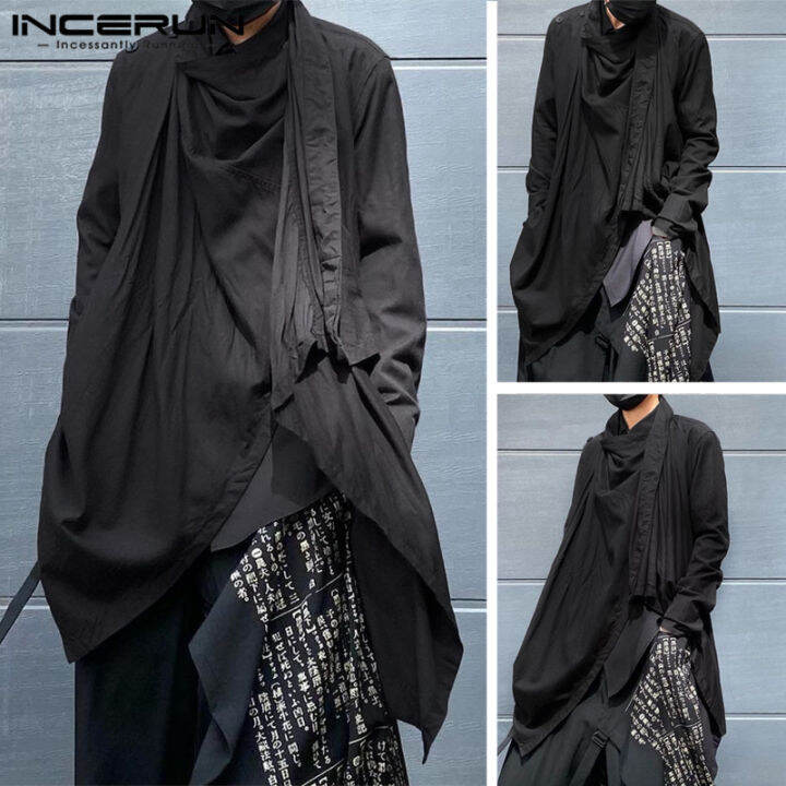 Beehoo INCERUN เสื้อคลุมกอธิกสตีมพั๊งก์ของผู้ชาย,เสื้อคลุมคาร์ดิแกนพังก ...
