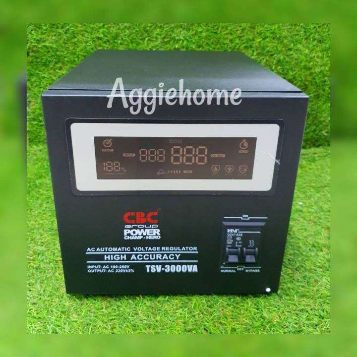 CBC เครื่องปรับแรงดันไฟฟ้าอัตโนมัติ รุ่น TSV-3KVA (สีดำ) แรงดัน 100-260 โวลท์ หน้าจอ LED เครื่อง ...