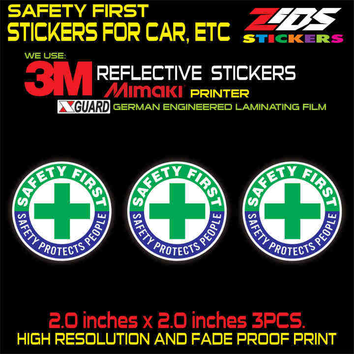 safety first 3M reflective stickers for car, motorcycle, safety hard hat helmet | Lazada PH