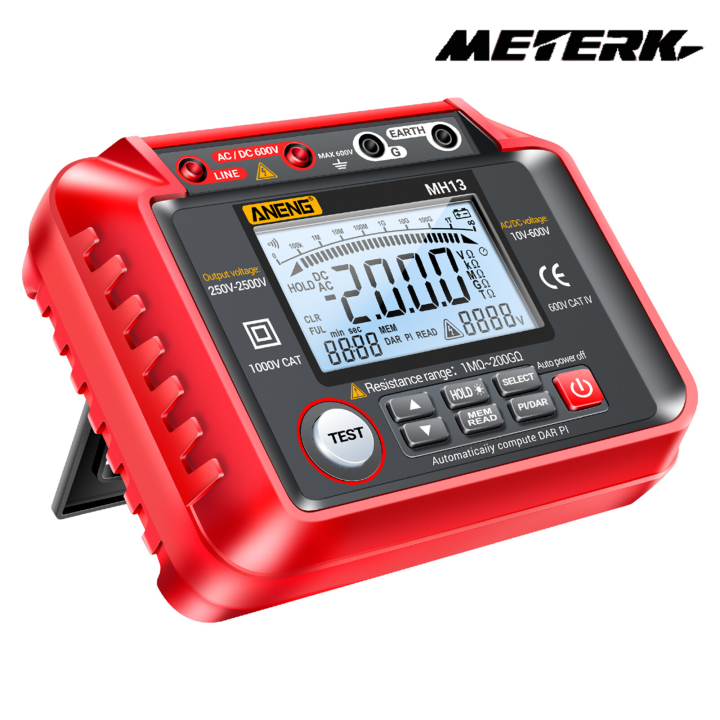 Meterk ANENG MH13 250V-2500V Digital Insulation Resistance Tester 1MΩ ...