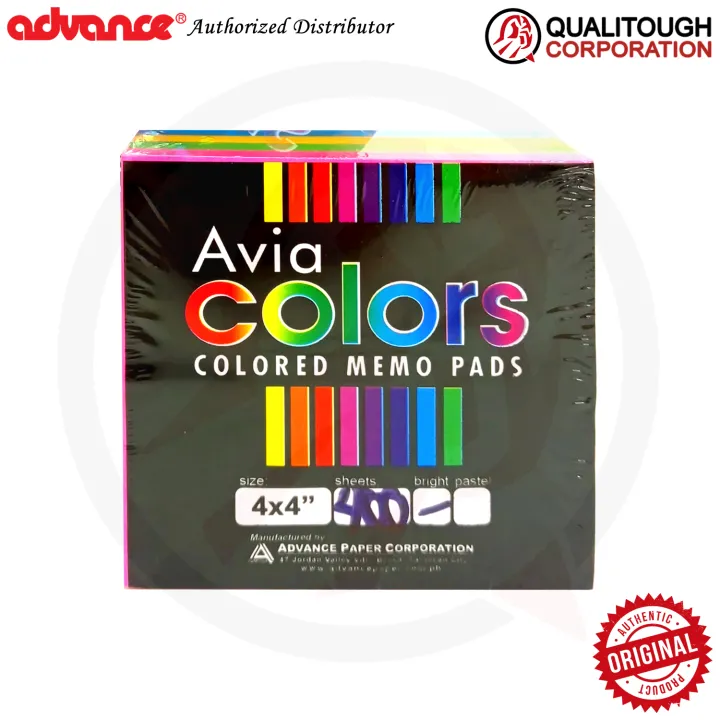 Avia Colors colored Memo pad 400 sheets 4"x4" 80 gsm scratch | Lazada PH