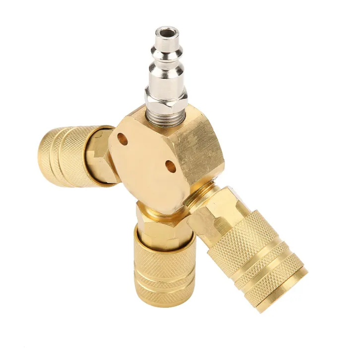 3 Way 1/4inch Durable Industrial Brass Compressor Hose Accessories ...