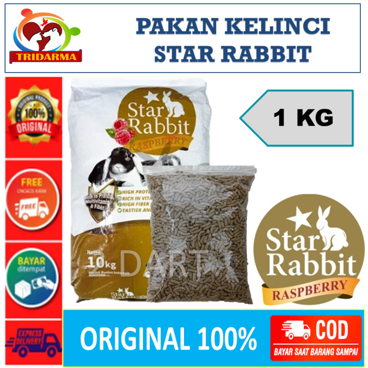MAKANAN KELINCI STAR RABBIT KEMASAN REPACK 1 kg STAR RABBIT ALFAFA STAR ...