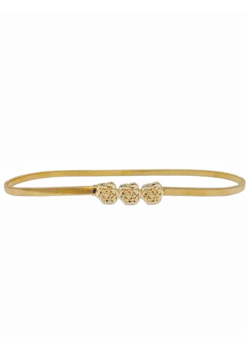 UNAROSA GOLD FLOWER GARTERIZED BELT | Lazada PH