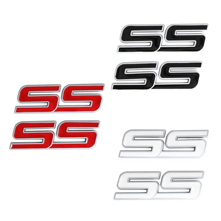 2X SS Letter Car Metal Fender Side Emblem Rear Trunk Badge Sticker For ...