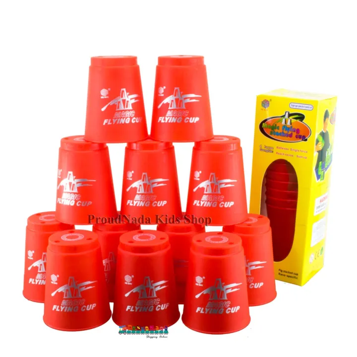 ProudNada Toys Stack Cup เกมส์เรียงแก้ว(สีแดง) Magic flying stacked cup 12 PCS Rapid cup NO.P12 ...