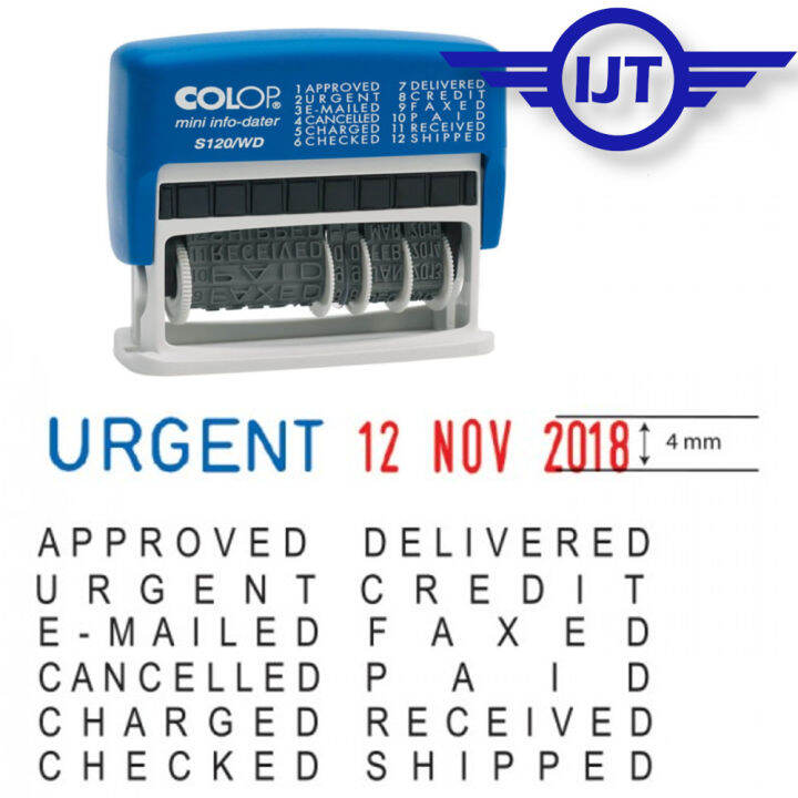 COLOP Ready Made Band Stamps 04000WD 04000/WD Not Self ink / S120WD S120/WD Self Ink Custom ...