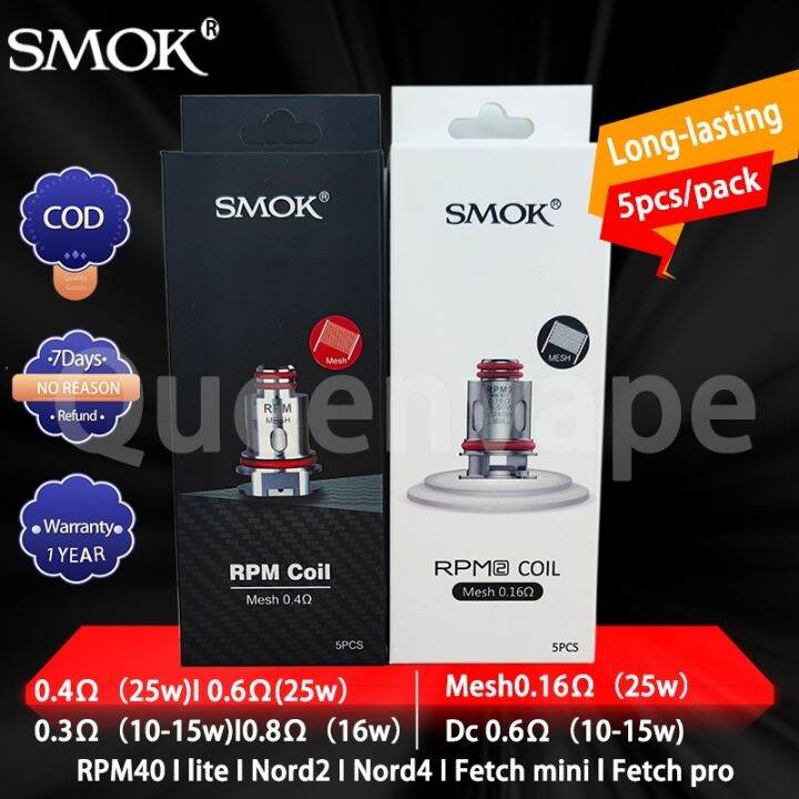5pcs Smok RPM 40 Coils NORD 4 Occ Mesh Coil mesh 0.4/0.6 OHM Cartridge ...
