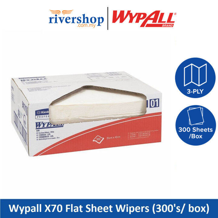 Kimberly Clark - 94171 Wypall X70 Flat Sheet Wipers (300s / box ...