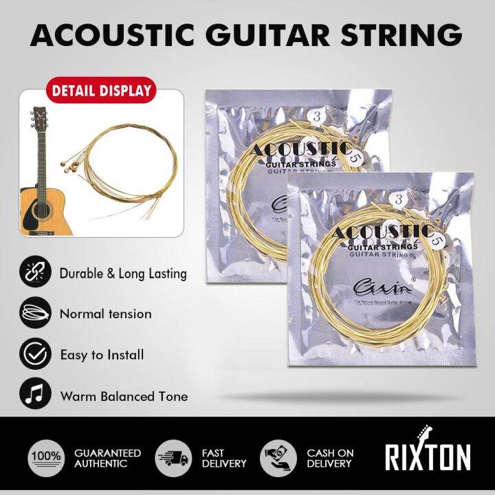 RIXTON Acoustic Guitar String Brass Bronze Phosphor Musical Instrument ...