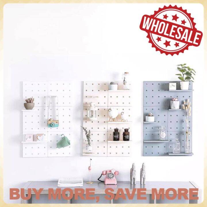 [ReadyStock]Wall Shelves DIY Splice Board Pegboard Plastics Board Wall ...