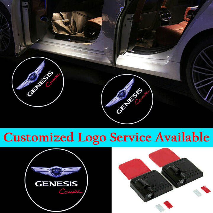 2x Genesis Coupe Logo Car Door LED Lights Wireless Courtesy Projectors ...