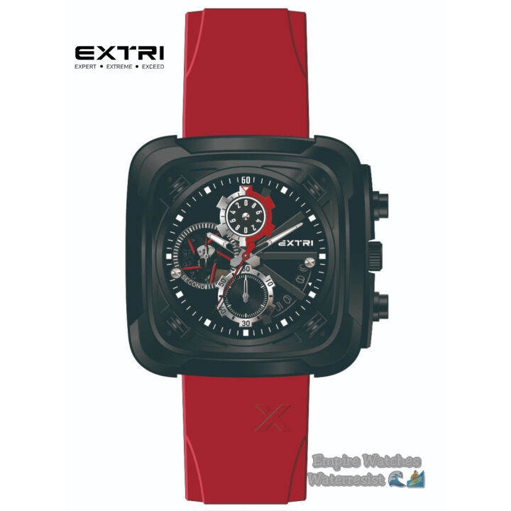 Empirewatches Jam Tangan Extri X6057 Pria Cowok Analog Chrono Aktif dan Tanggal Aktif Strap ...