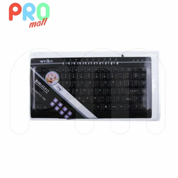 WEIBO FC-780 Superthin Multimedia Keyboard คีย์บอร์ดมัลติมีเดีย บางเบา ...