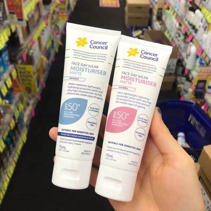 จัดส่งทันที Cancer Council Australia Face Day Wear Moisturiser Matte SPF 50+ UVA UVB 75 ml ...