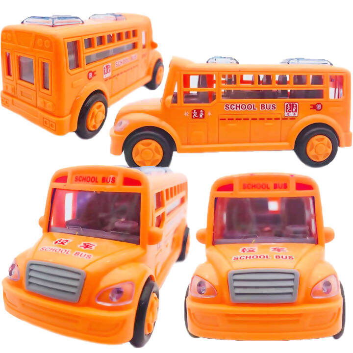 Mini Model School Bus Fruction Powered Cars with Light and Sound Toy ...