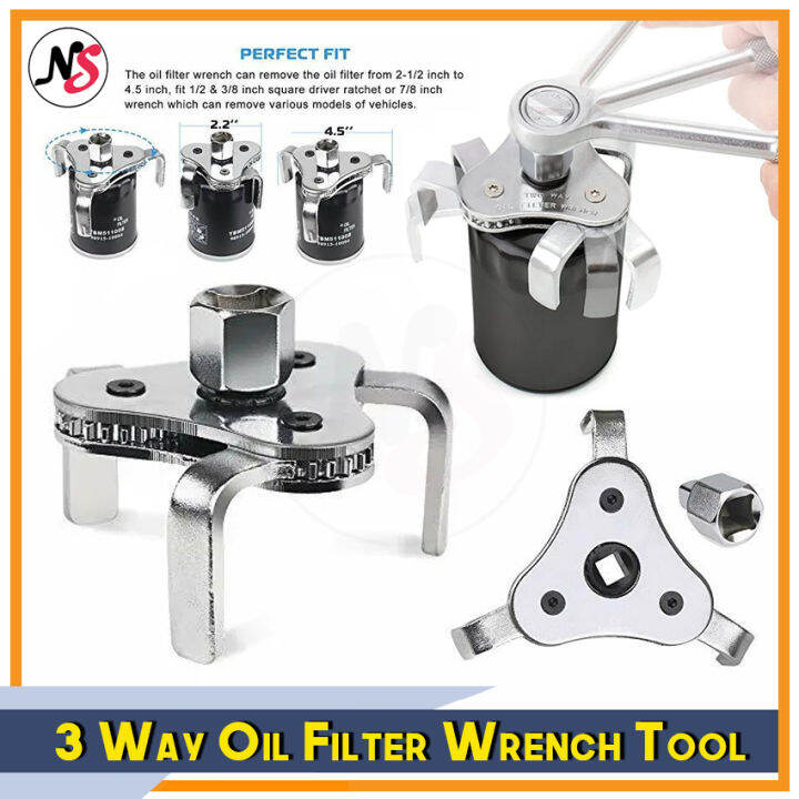 Three-Claw Oil Filter, Universal Oil Filter Removal Tool Adjustable Oil ...