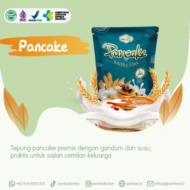 Sanfood Pancake Milky Oat 185gr Pancake Susu dan Gandum Camilan Sehat ...