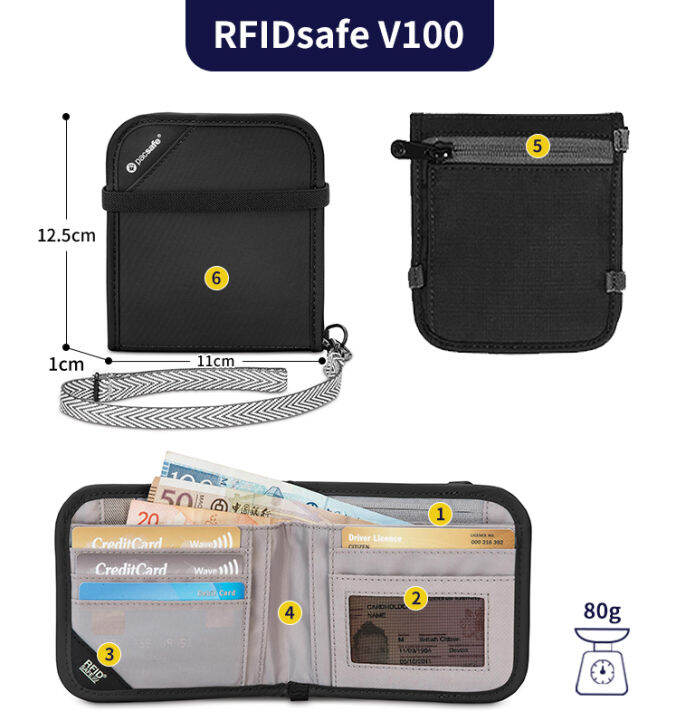 pacsafe RFIDsafe V100 RFID Blocking Bifold Wallet | Lazada PH