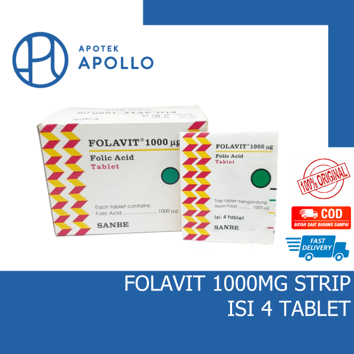 FOLAVIT 1000 MCG STRIP ISI 4 TABLET | Lazada Indonesia