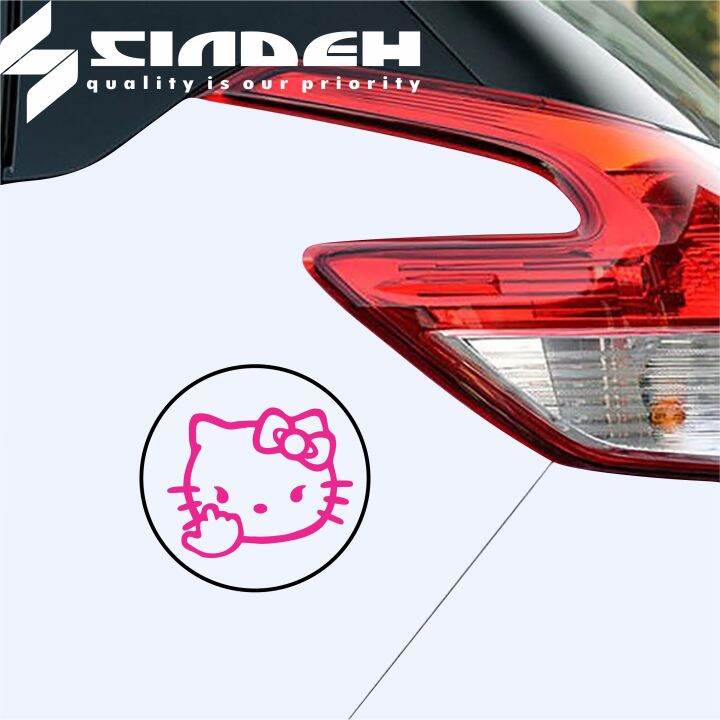 CUTTING STICKER TUTUP TANGKI MOBIL HELLO KITTY JARI TENGAH STIKER FVCK ...