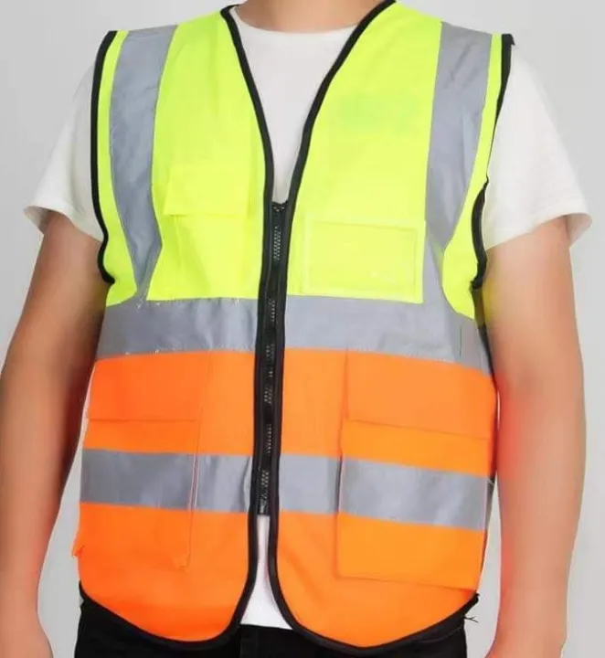 reflectorize safety vest ( 2 tone color) with 4 pockets in front ...