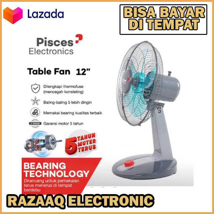 Kipas Angin Pisces 1290 Pro Kipas Angin Meja Bearing 2in1 Ukuran 12 ...