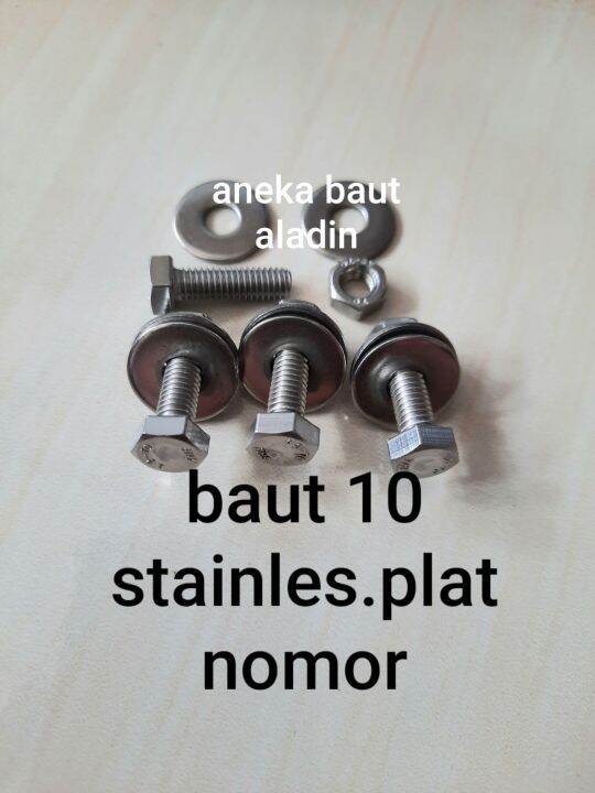 baut plat nomor stainless 4set | Lazada Indonesia