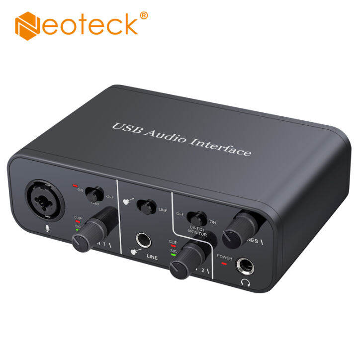Neoteck USB Audio Interface with XLR Line Inputs 48V Phantom Power ,TRS ...