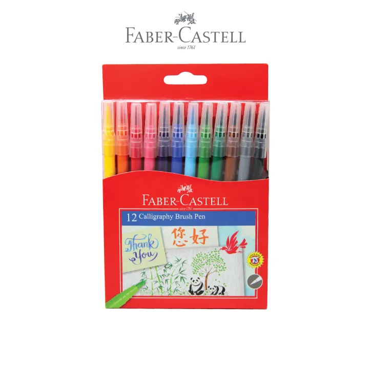 Faber-Castell Calligraphy Brush Pen Set 12 | Lazada Indonesia