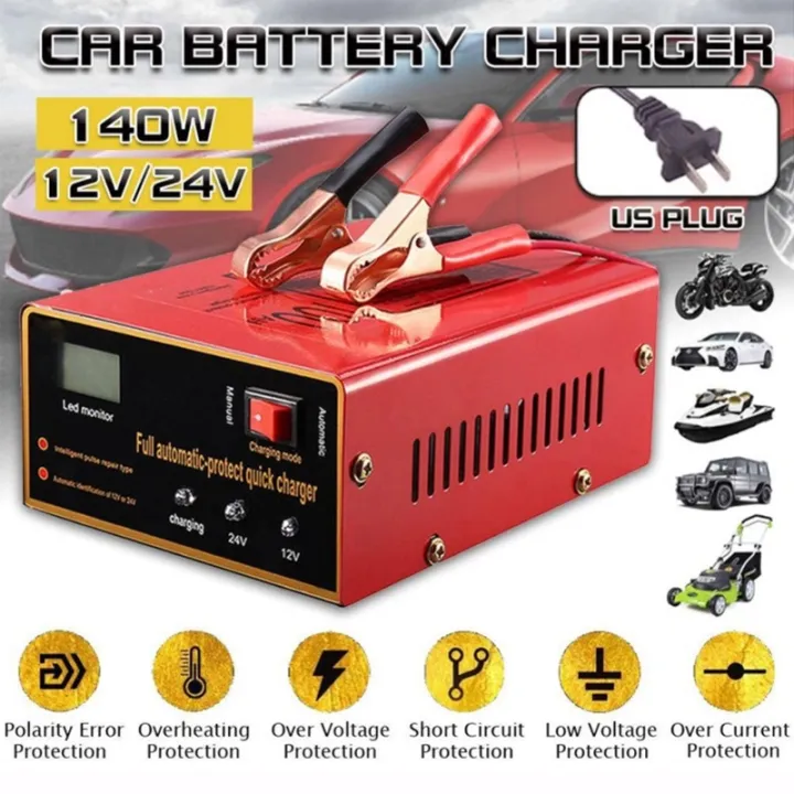 12V/24V 3 6 100AH Car Battery Charger Motorcycle Lead Acid Rechargeable Batteries Automatic ...
