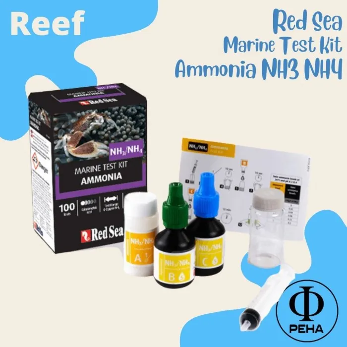 Red Sea Test Kit Ammonia NH3 NH4 Marine Teskit RedSea Tes Air Laut ...