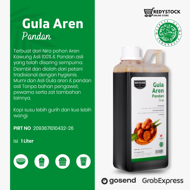 GULA AREN CAIR PANDAN 1 liter PREMIUM ASLI | KOPI SUSU - KUE - BOBA ...