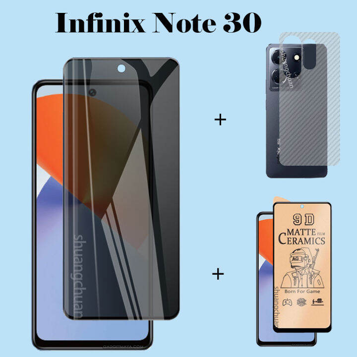 ฟิล์มกระจกเทมเปอร์สำหรับ Infinix Note 30 5G 3in1 Infinix Note 30โปรจอ ...