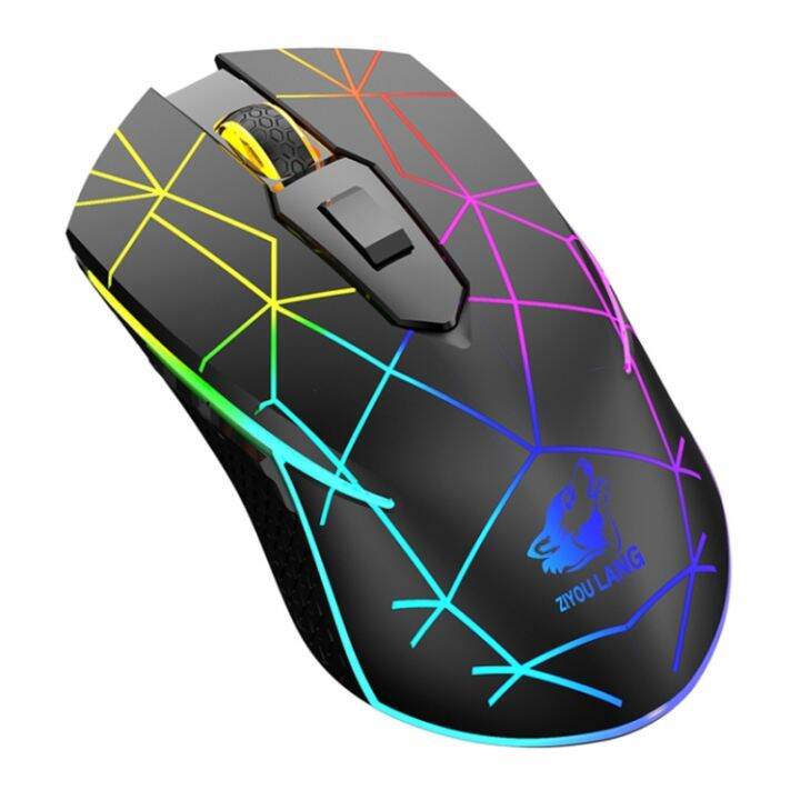 ZIYOU LANG X9 2400DPI 6 Keys Wireless Game Mute Lighting Mechanical Mouse | Lazada PH